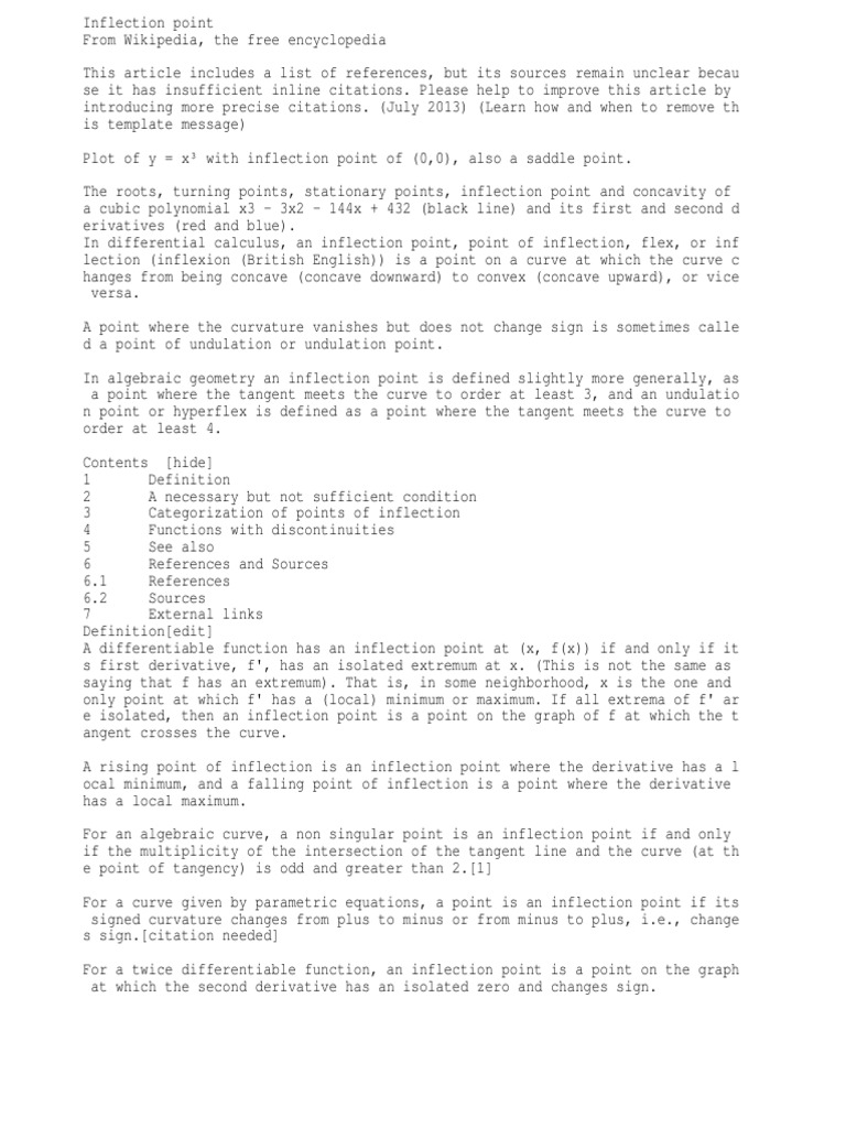 Inflection Point | PDF | Rates | Differential Topology