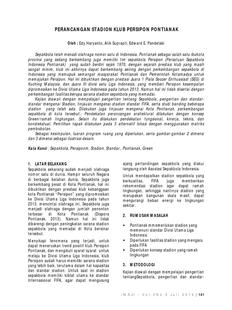 Perancangan Stadion Persipon Pontianak | PDF | Olahraga & Rekreasi