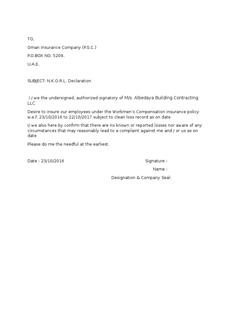 Nkorl Declaration | PDF