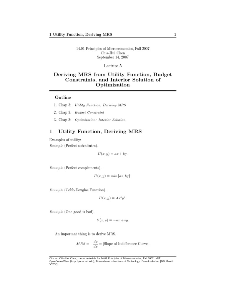 Mrs | PDF | Microeconomics | Economics