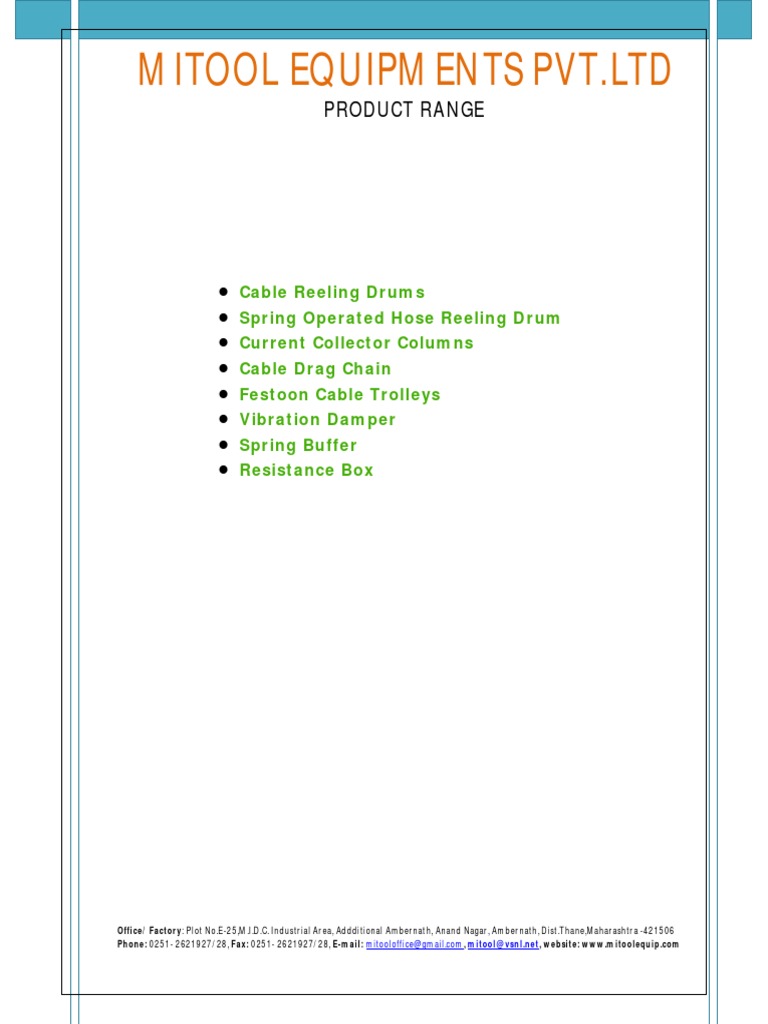Mitool - Product Range Catalouge | PDF | Transmission (Mechanics) | Cable