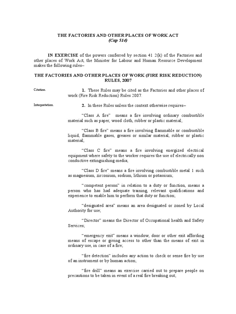 Fire Risk Reduction Rules 2007 | PDF | Safety | Building Engineering