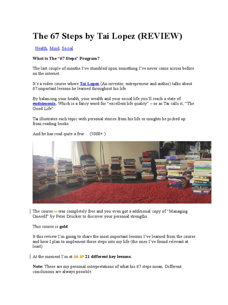 The 67 Steps by Tai Lopez | PDF | Mentorship | Life