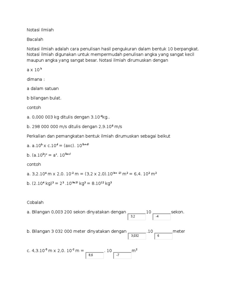 Notasi Ilmiah | PDF