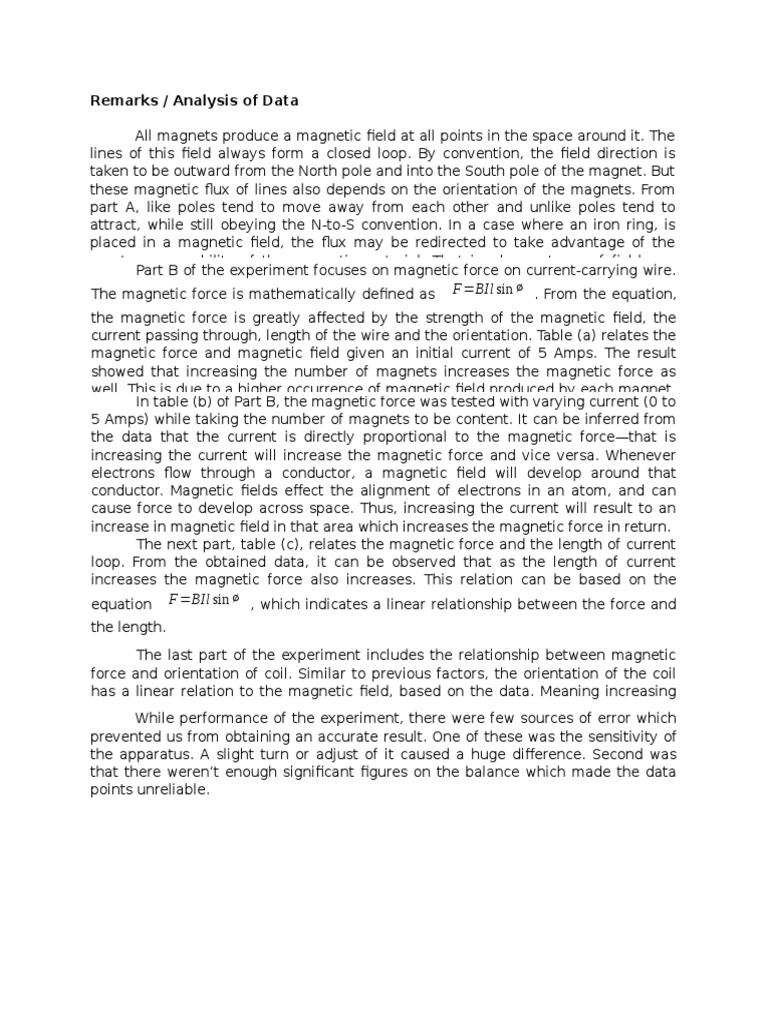Remarks and Conclusion | PDF | Magnetic Field | Magnet