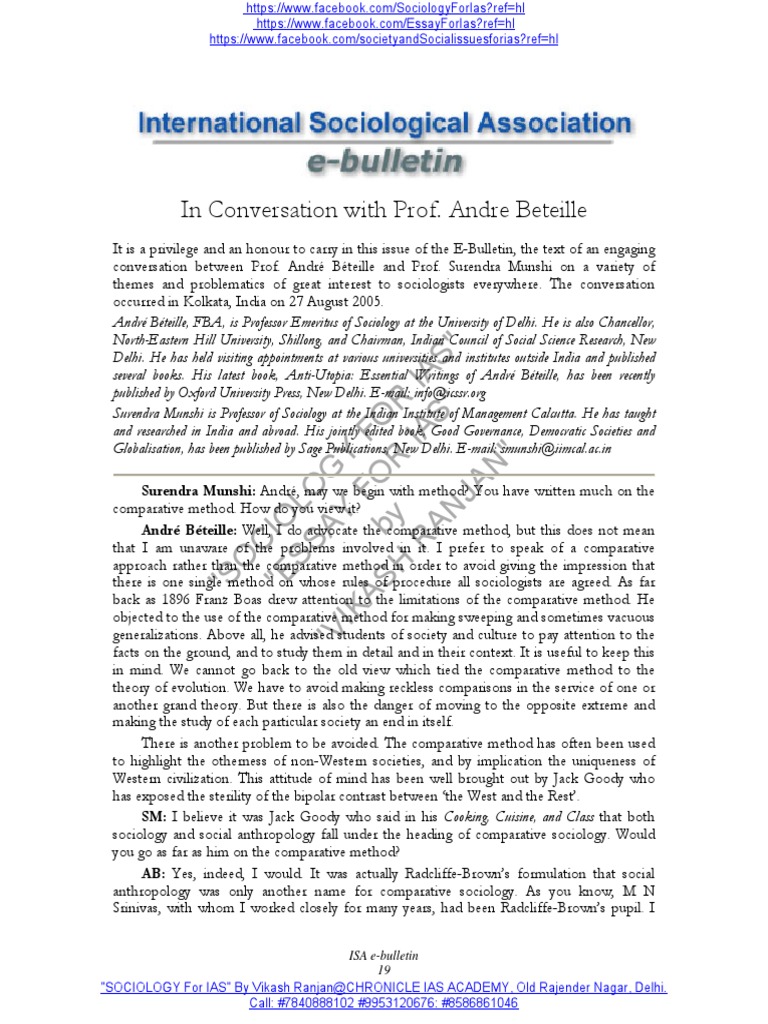 In Conversation With Prof. Andre Beteille PDF | PDF | Social Science