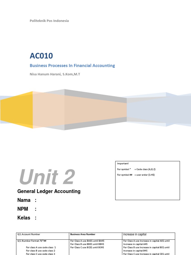 Unit 2 General Ledger Accounting Practice | PDF