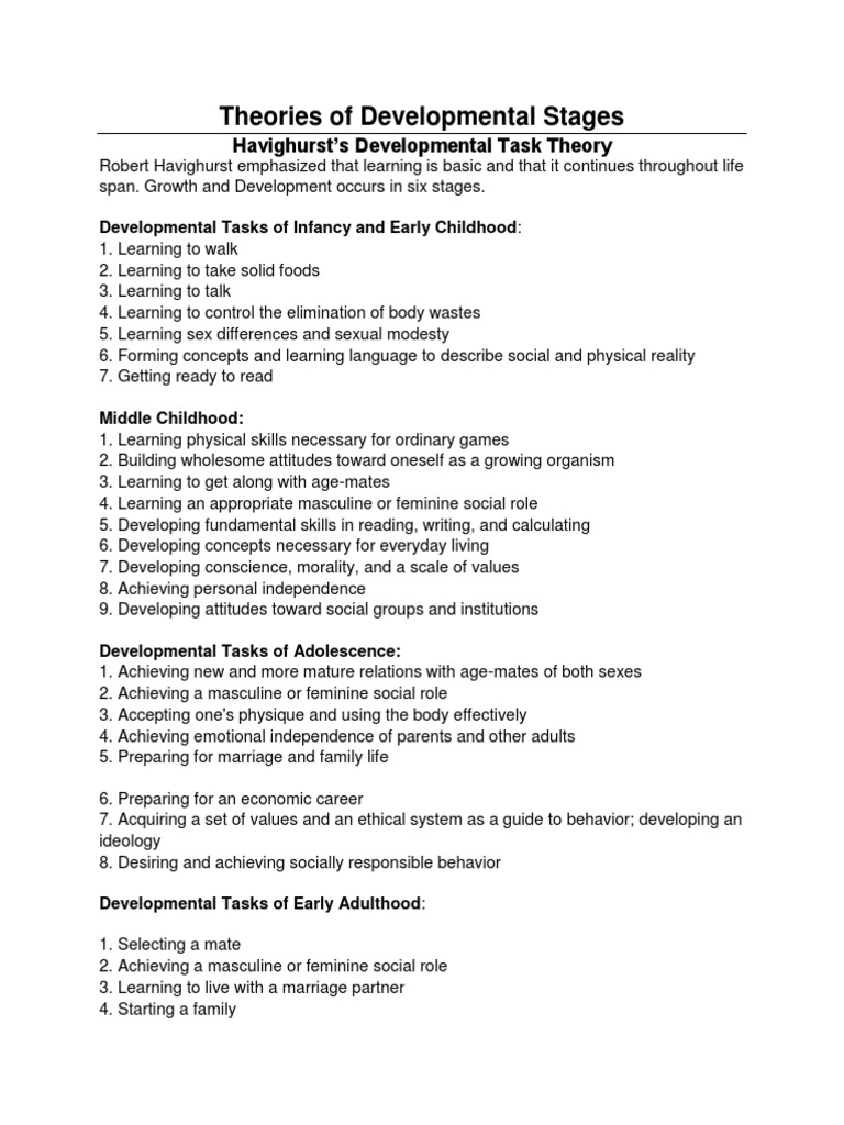 Theories of Developmental Stages | PDF | Cognitive Development ...