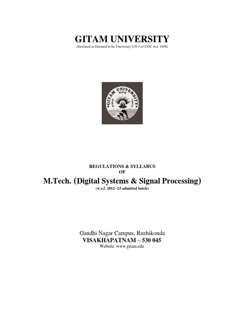 M.Tech in Digital Signal Processing Syllabus | PDF | Mosfet | Digital ...