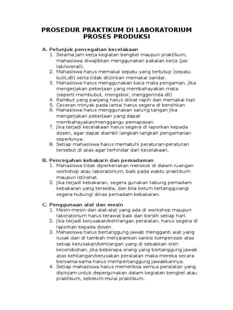 SOP Alat Lab | PDF