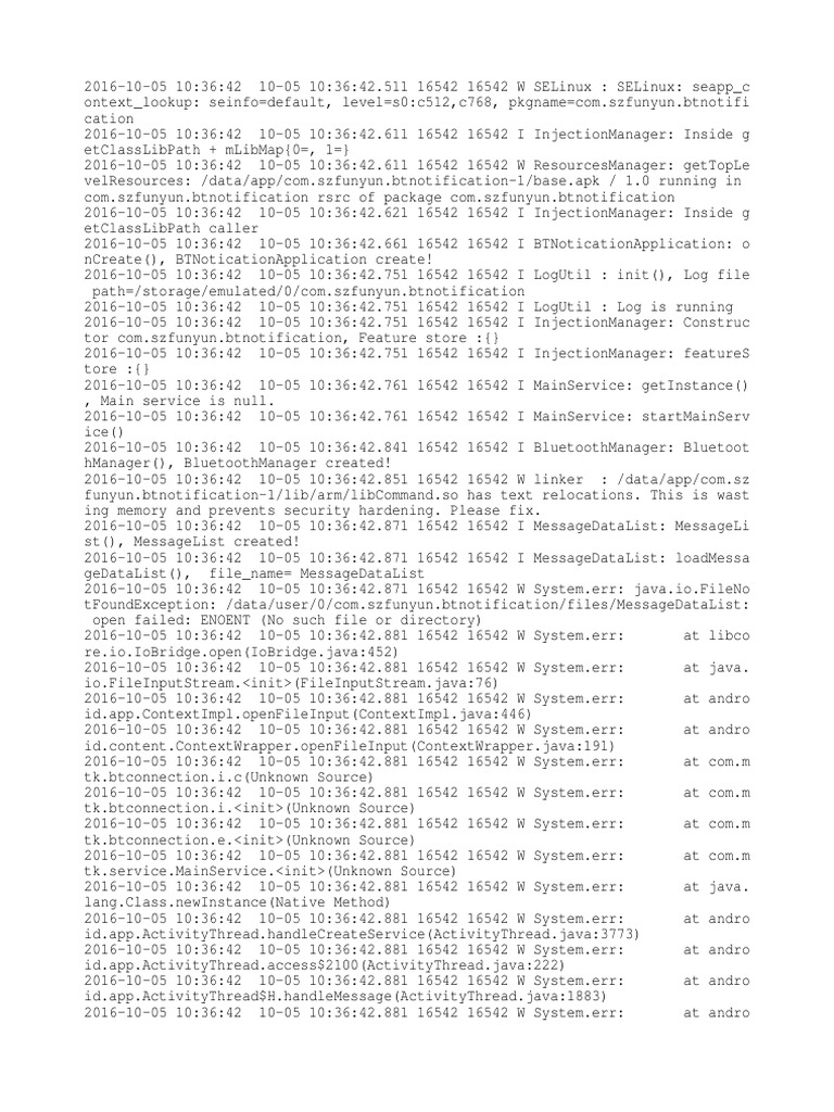 Debugging BTNotification Logs | PDF | Computer Architecture | Operating System Technology