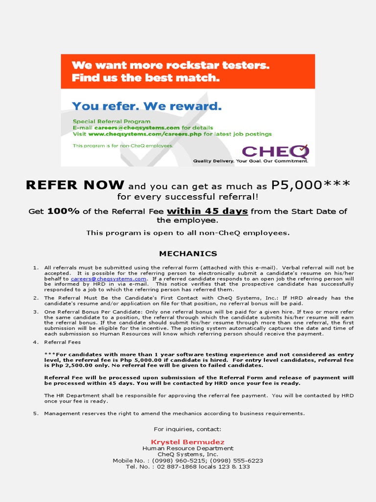 CheQ Referral Program Mechanics | PDF