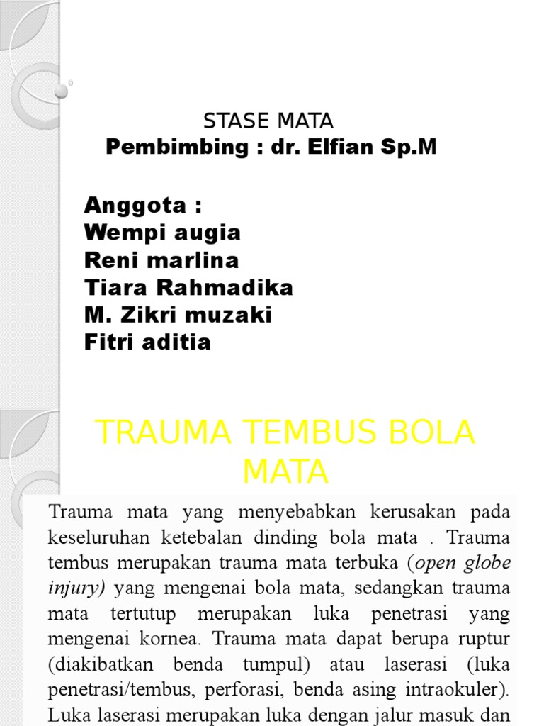 Trauma Tembus Bola Mata | PDF | Pengembangan Diri | Sains & Matematika