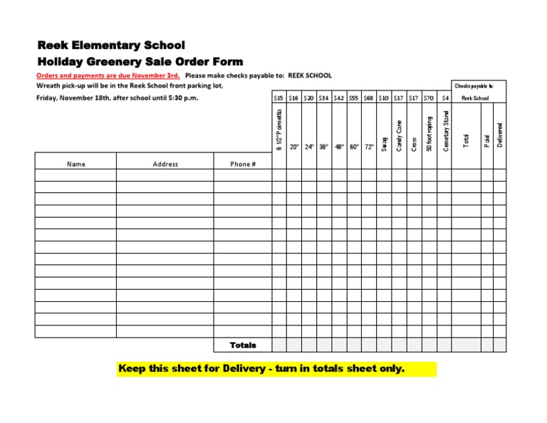 Wreath Order Form | PDF