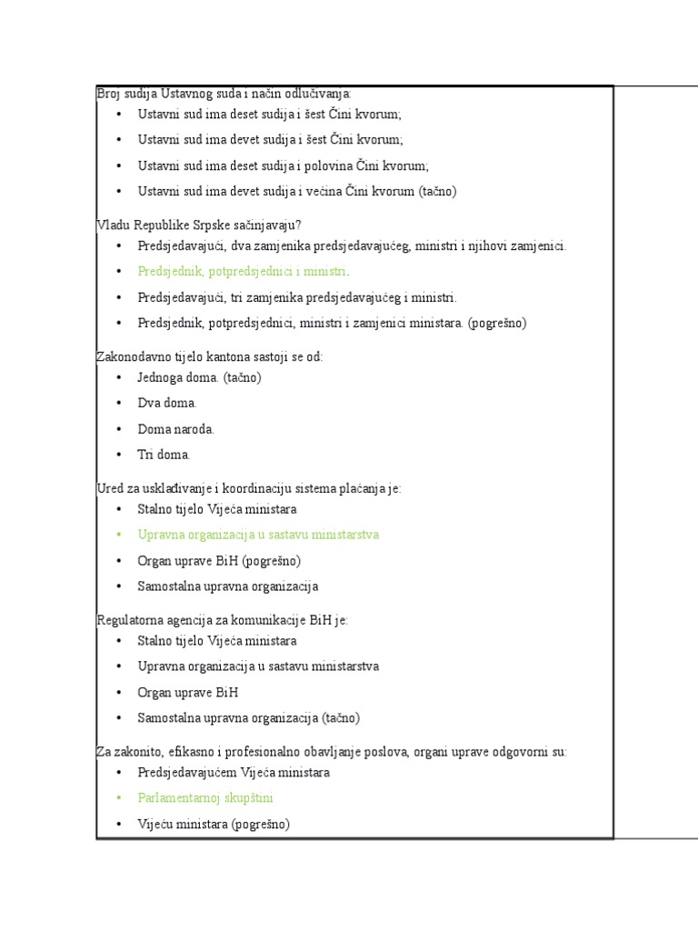 Pitanja Za Javni Ispit | PDF