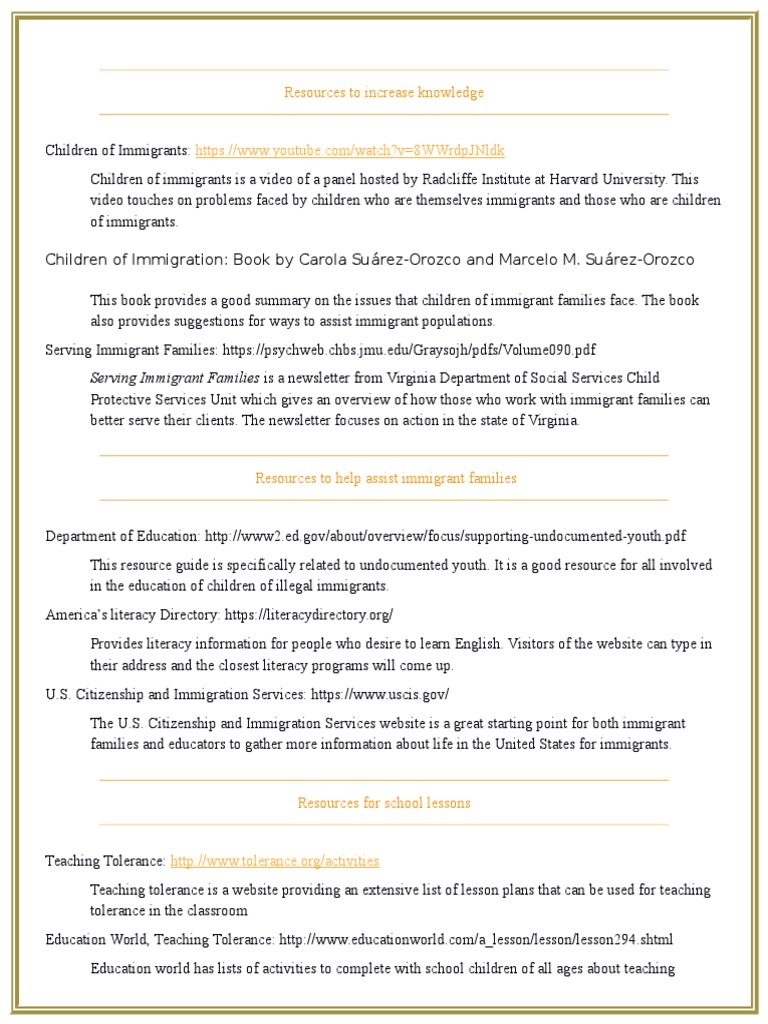 Resources Handout | PDF