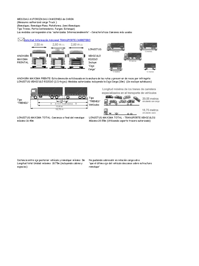Medidas Camiones | PDF
