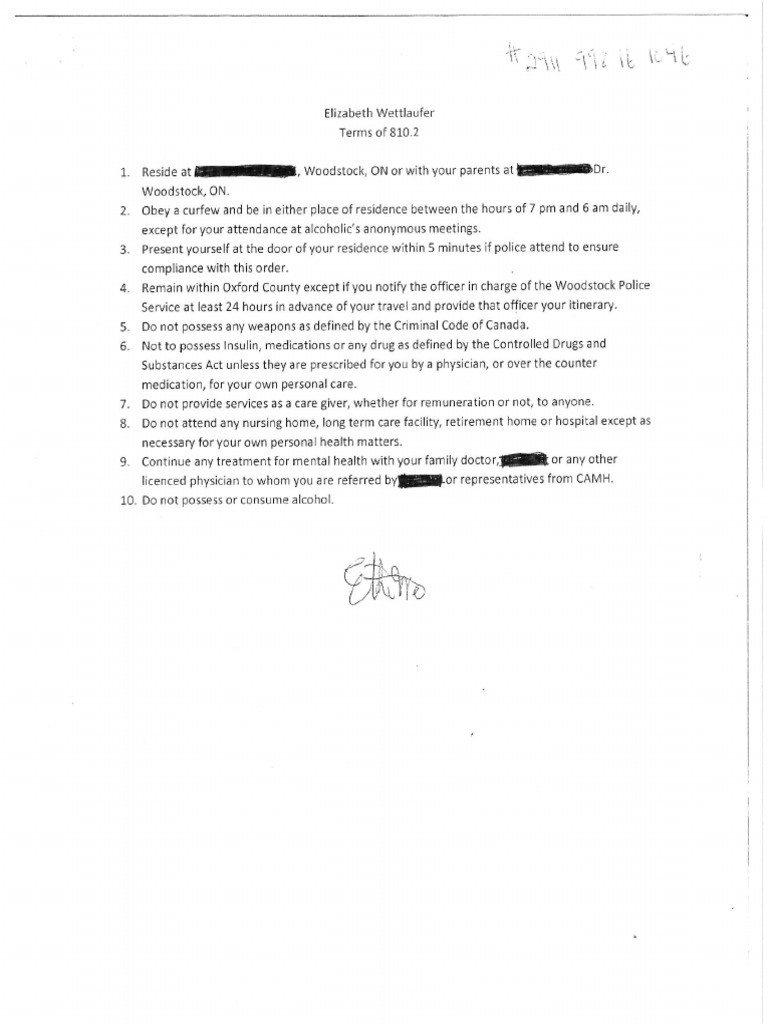 Peace Bond Conditions | PDF
