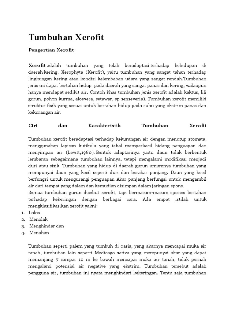 Tumbuhan Xerofit | PDF