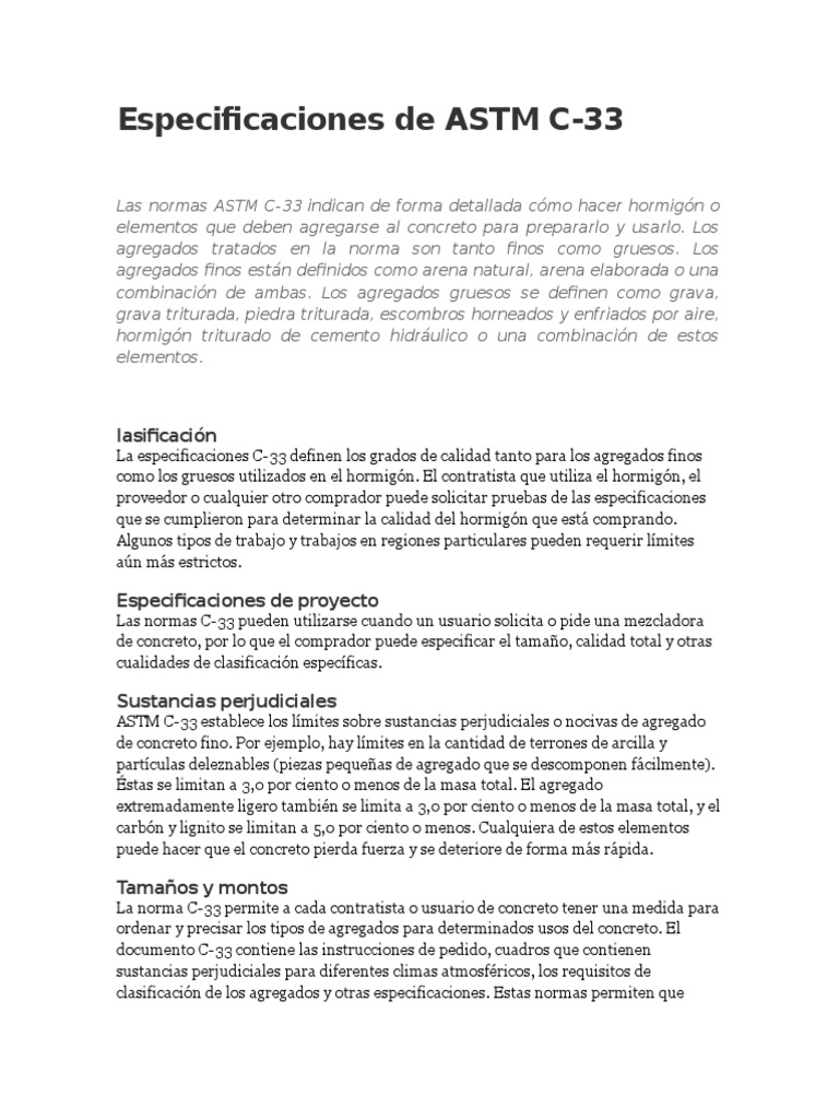 Astm C-33 | PDF