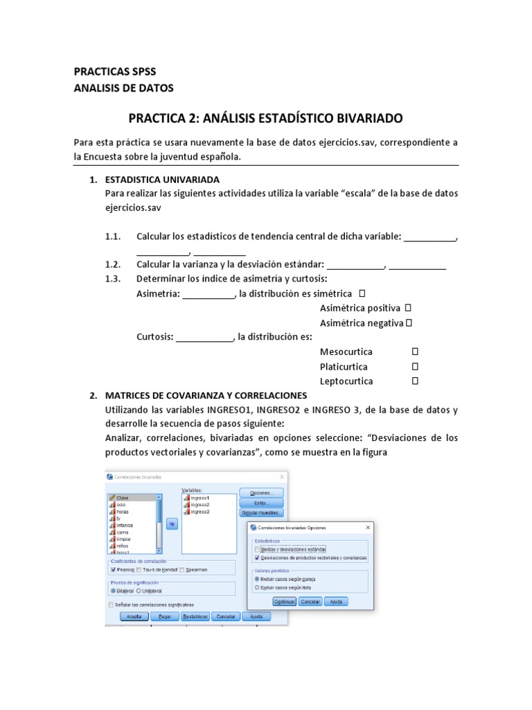 Ejercicios de Spss | PDF | Spss | Correlación y dependencia