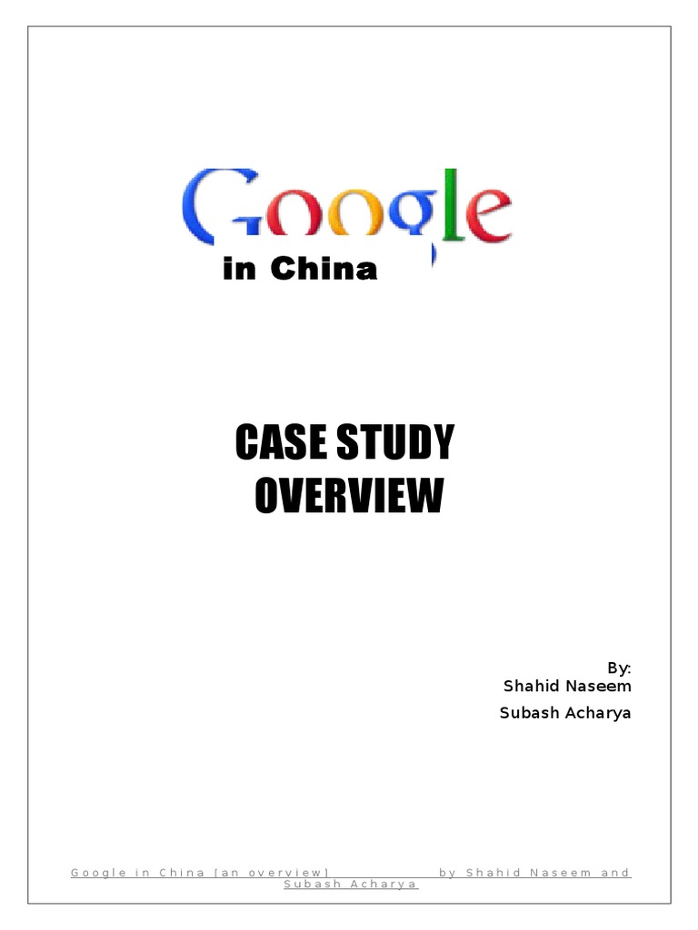 Case Study: in China | PDF | Google | Web Search Engine