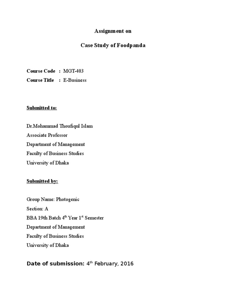 Photogenic - Case Study On Foodpanda | PDF | Financial Transaction ...