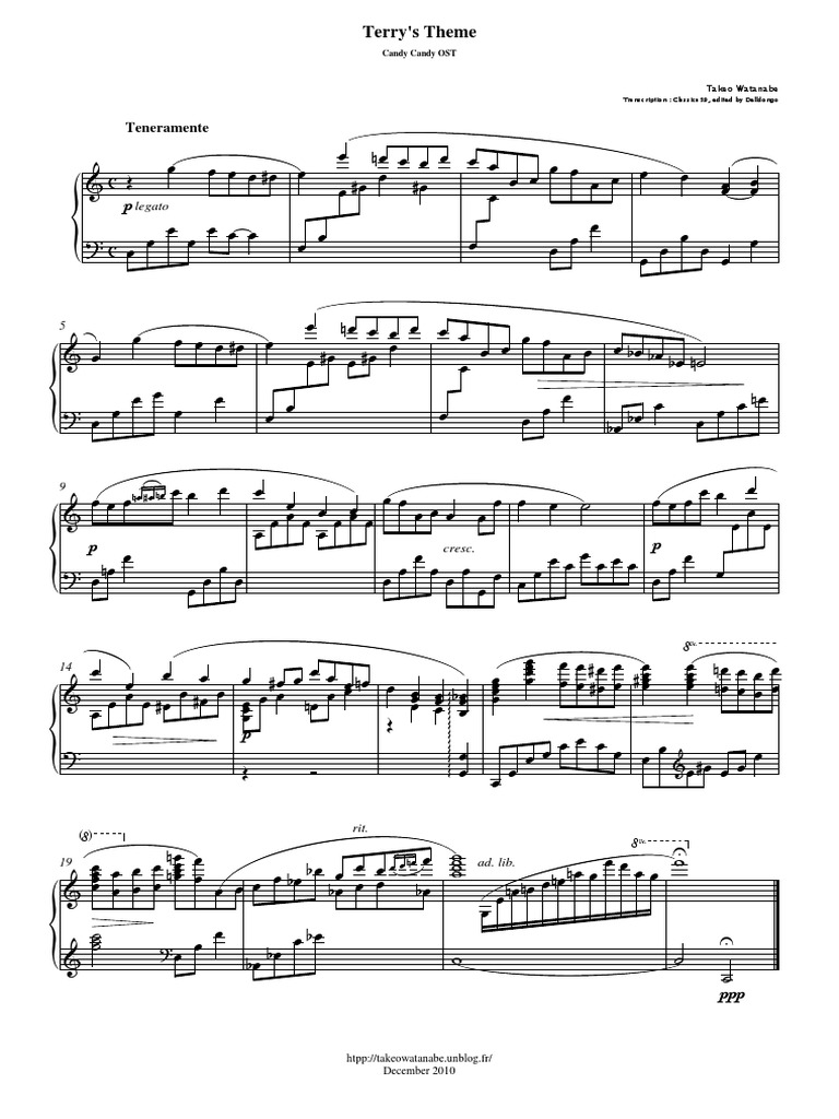 Terry's Theme Sheet Music Transcription | PDF