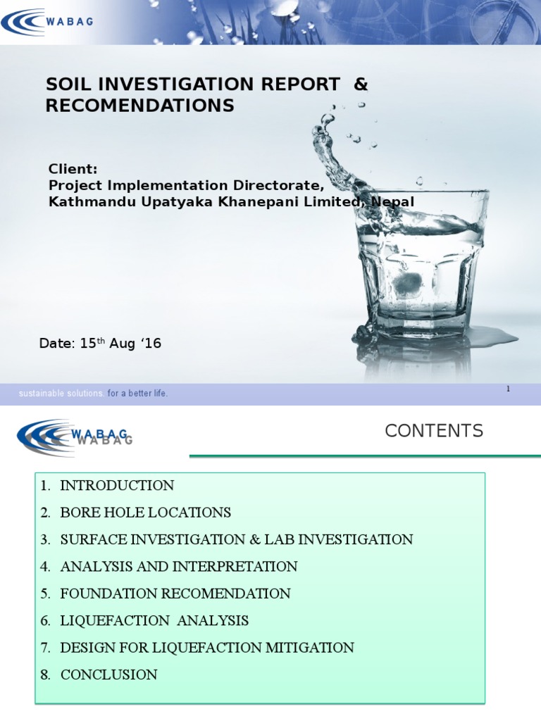Soil Investigation Report & Recomendations | PDF
