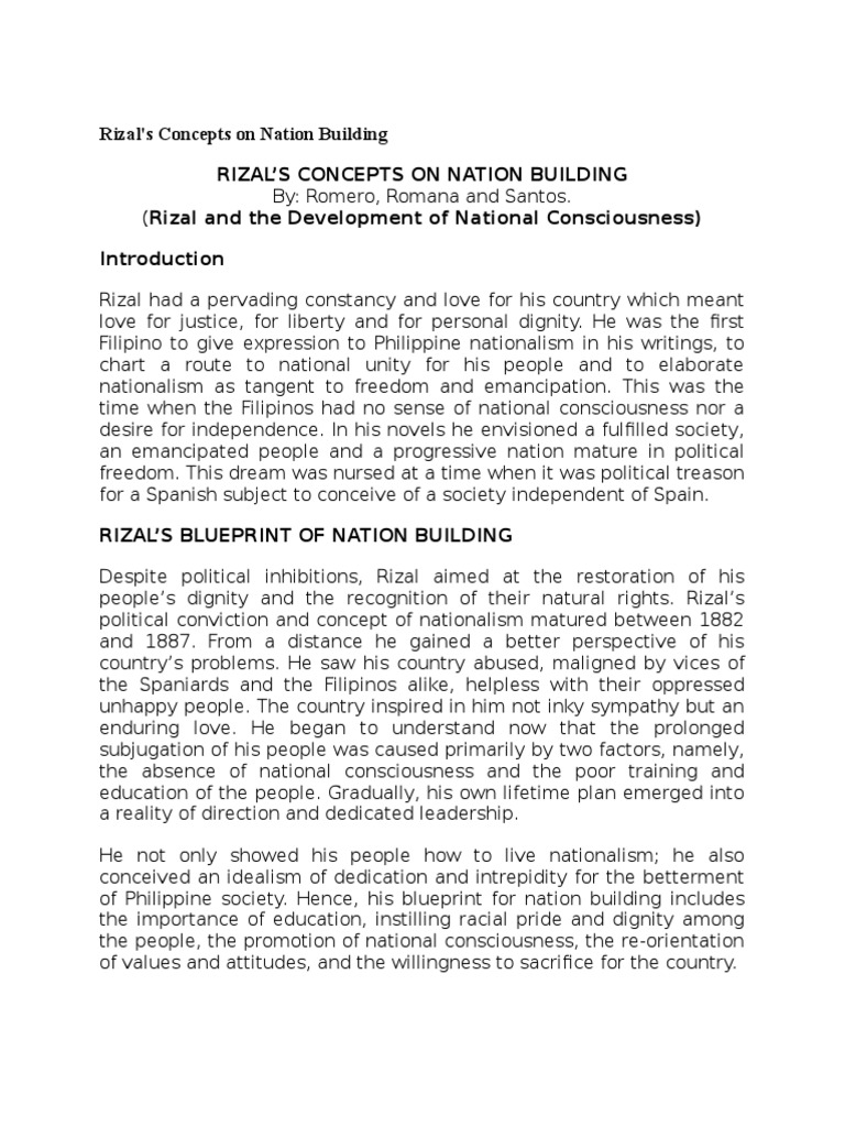 Rizal's Blueprint | Philippines | Nationalism