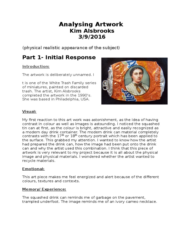 Analysing Artwork - Kim Alsbrooks | PDF | Color | Paintings