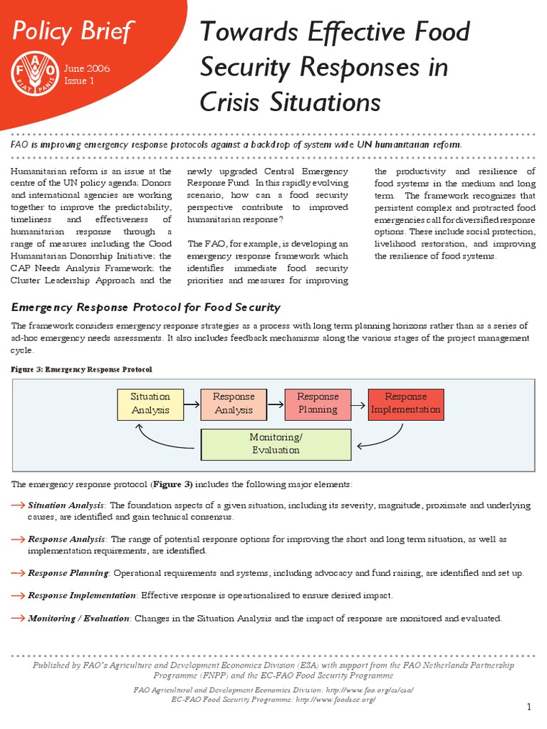 Establishing an Emergency Response Protocol for Improving Food Security ...