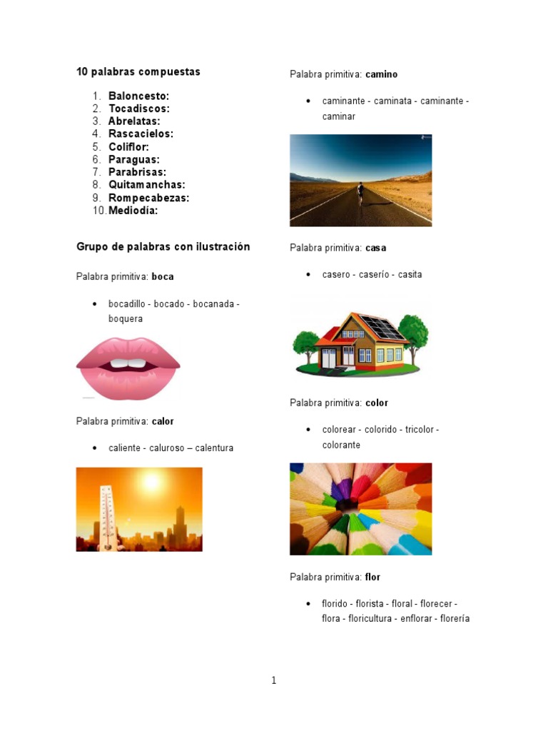 10 Palabras Compuestas