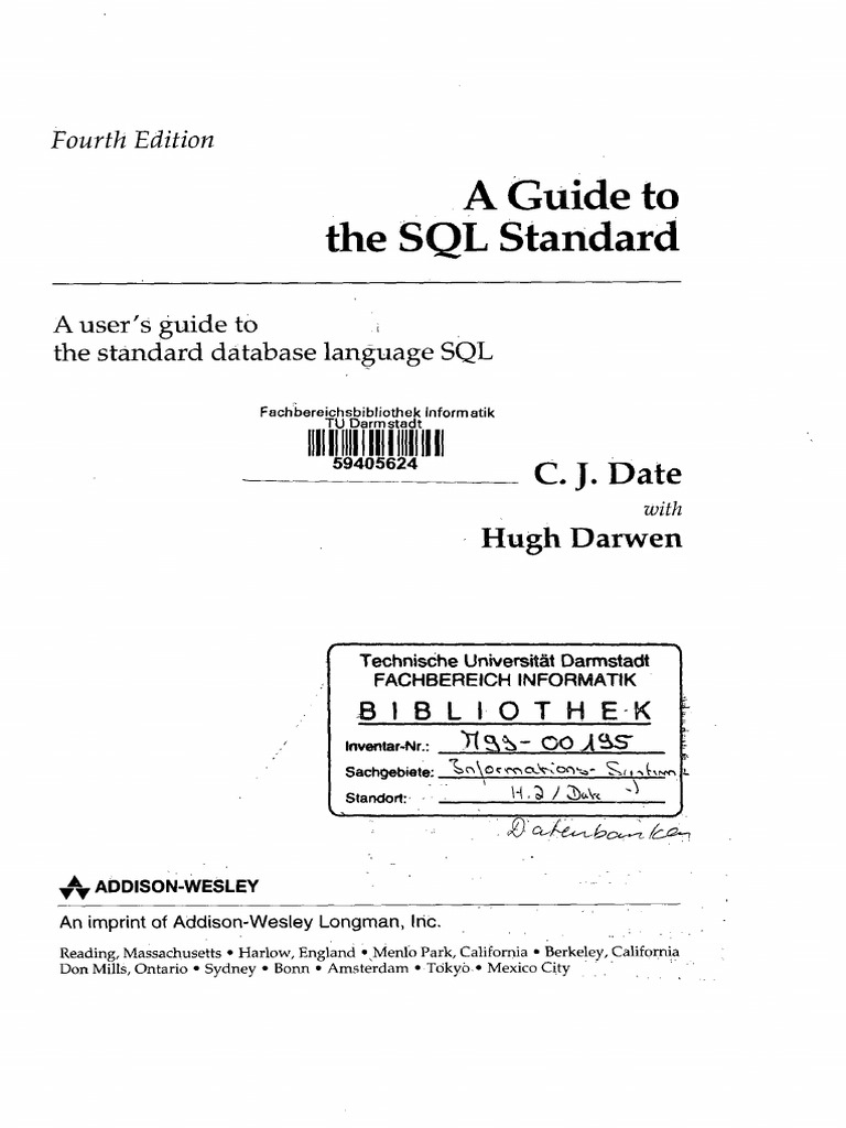 A Guide To SQL Standard | Download Free PDF | Sql | Table (Database)