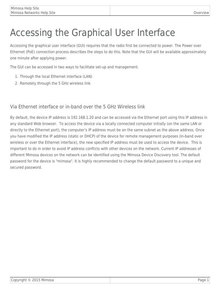 Mimosa B5c | PDF | Ip Address | Computer Network