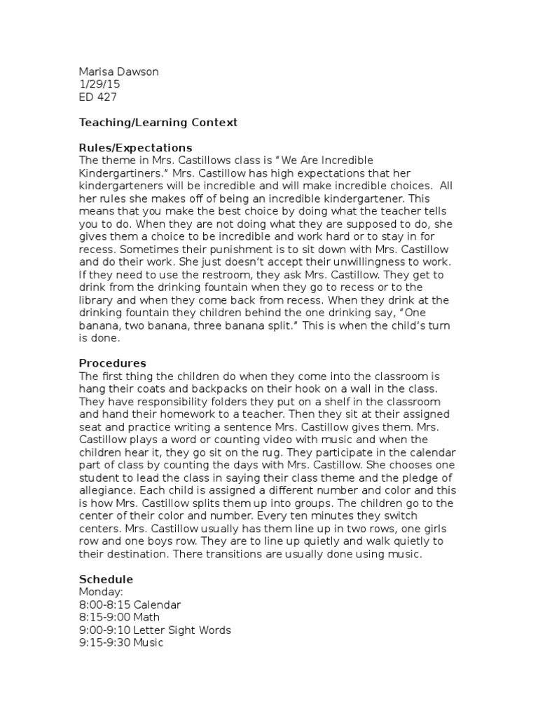 Context Paper | Download Free PDF | Classroom | Teaching And Learning