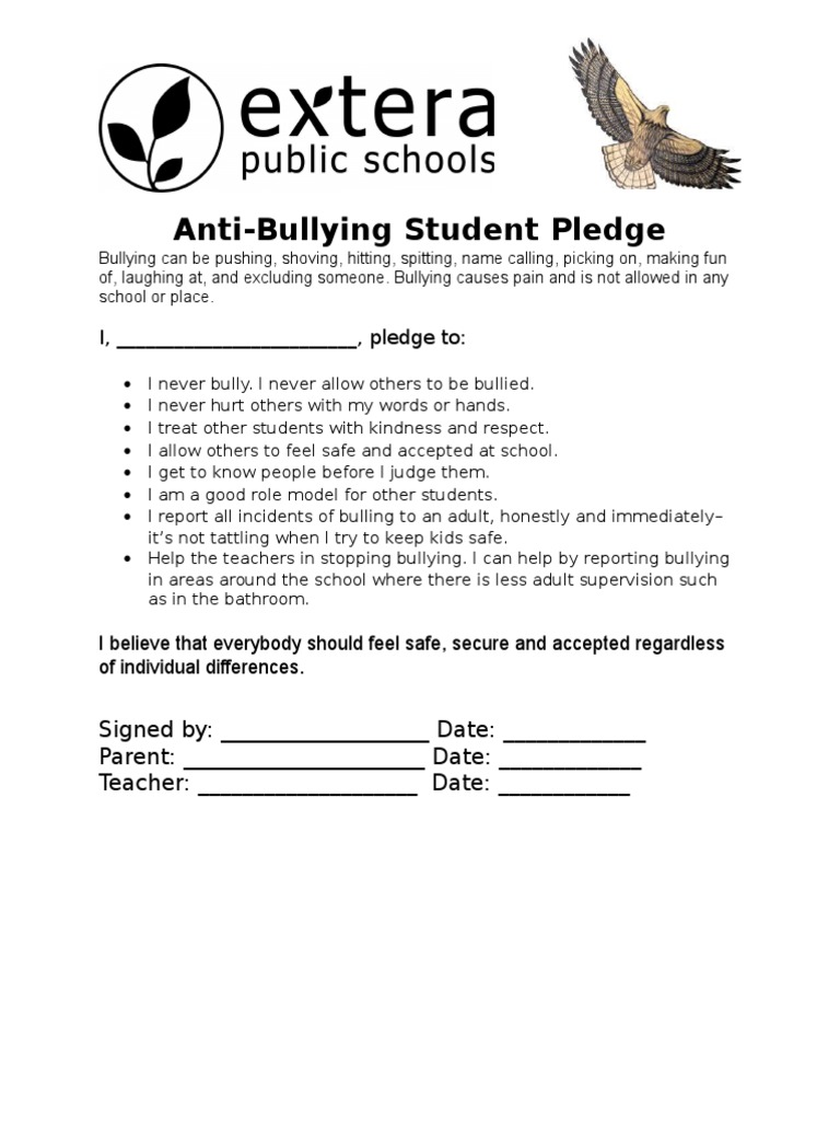 Student Anti-Bullying Pledge | PDF