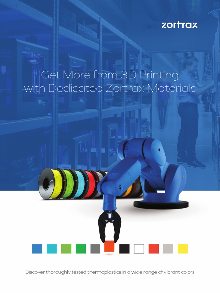 Zortrax Materials Brochure 2015 | PDF | 3 D Printing | 3 D Modeling