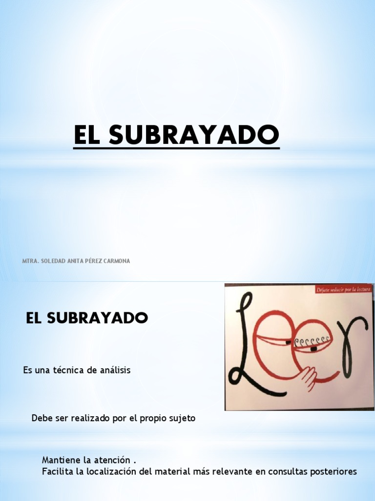 SUBRAYADO | PDF | Lectura (proceso) | Ciencia cognitiva
