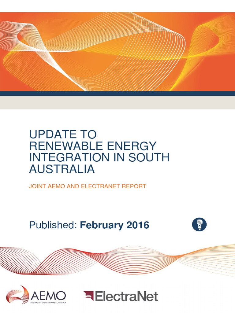 Joint AEMO ElectraNet Report 19 February 2016 | PDF | Wind Power ...