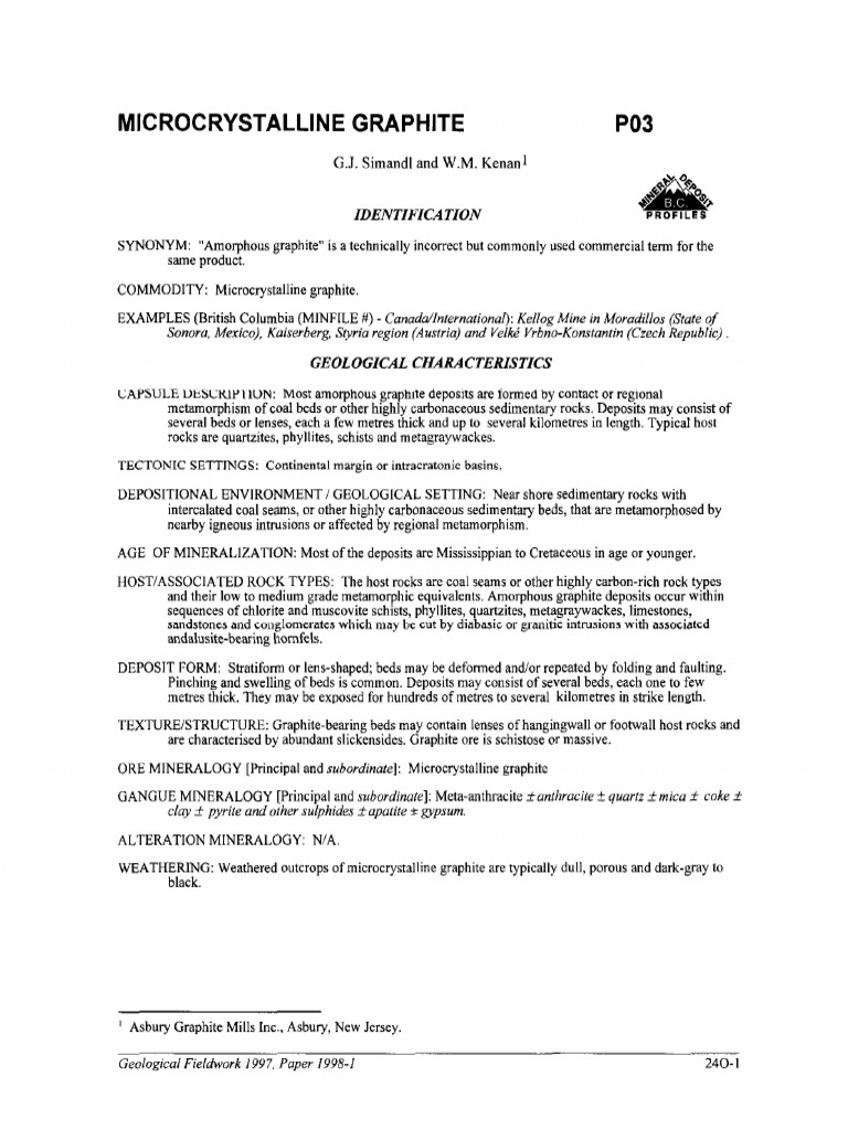 Microcrystalline Graphite | PDF | Rock (Geology) | Graphite