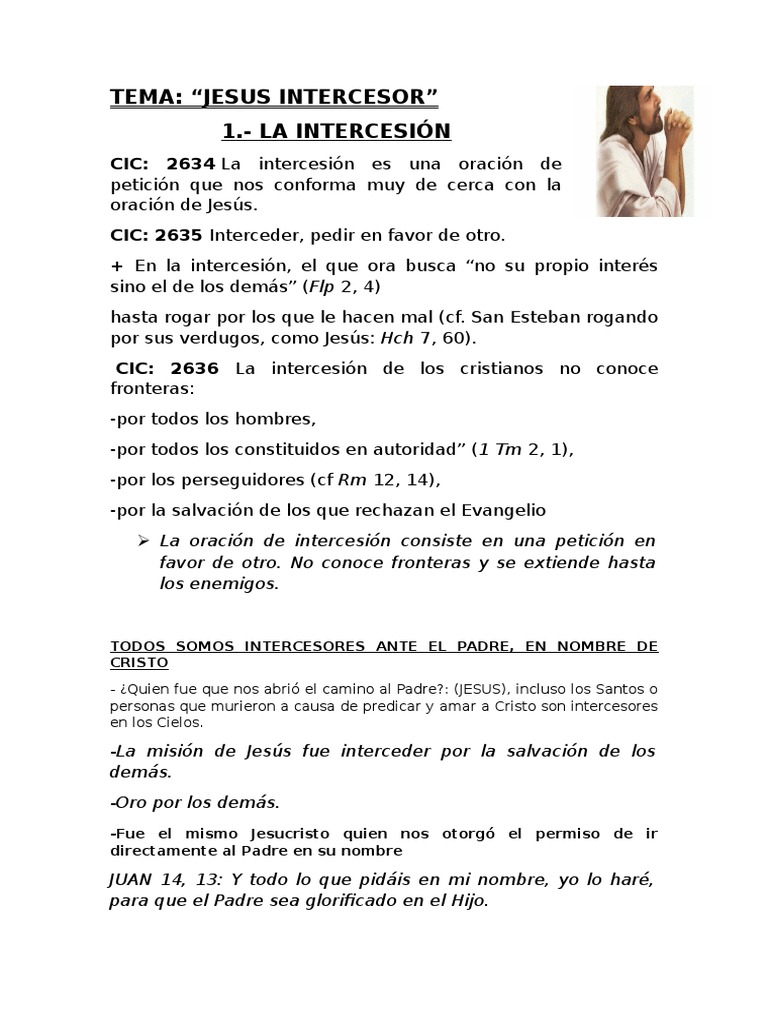 Jesus Intercesor | PDF | Oración | Cristo (título)