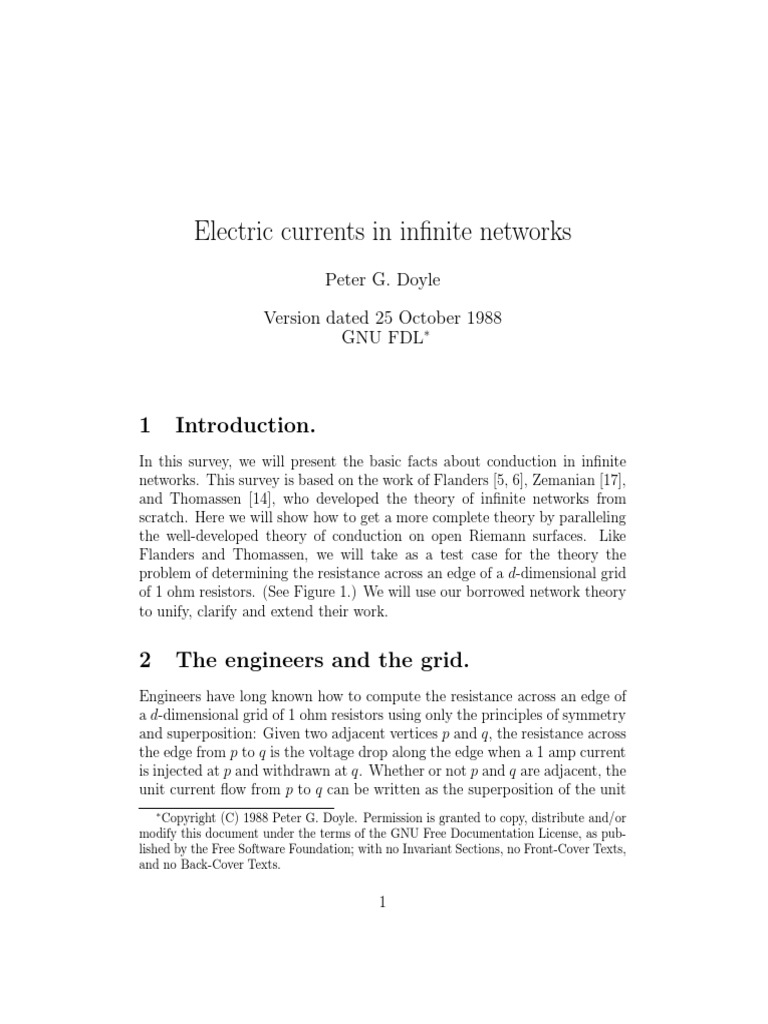 Infinite Resistor Mesh | PDF | Vertex (Graph Theory) | Sequence
