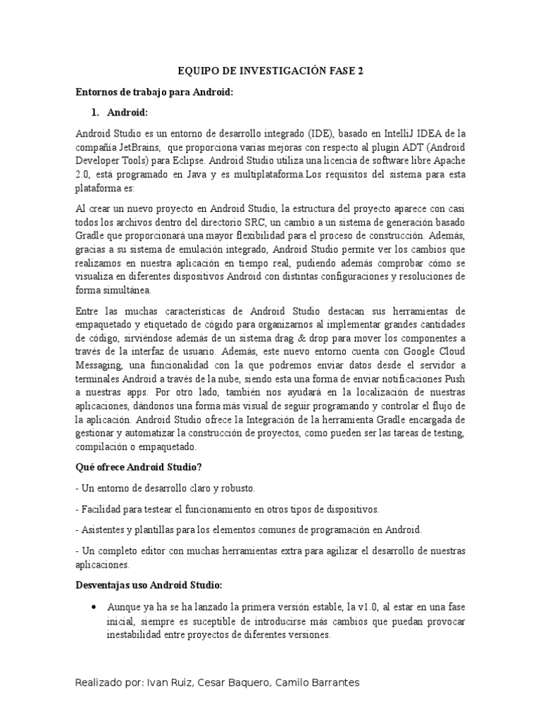 Investigacion Entornos de Desarrollo | PDF | Eclipse (software ...