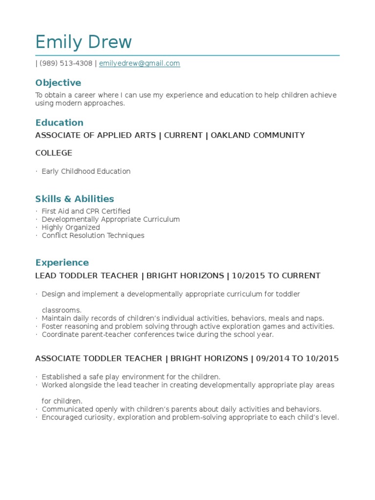 Resume For Class | PDF
