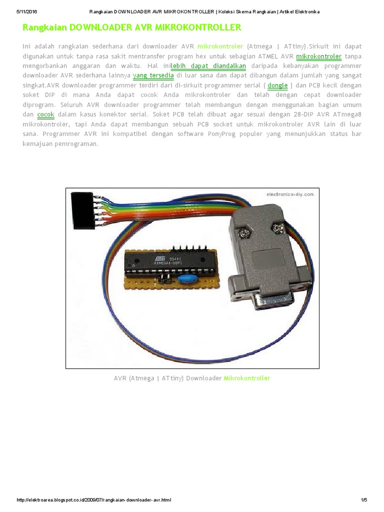 Rangkaian DOWNLOADER AVR MIKROKONTROLLER - Koleksi Skema Rangkaian ...