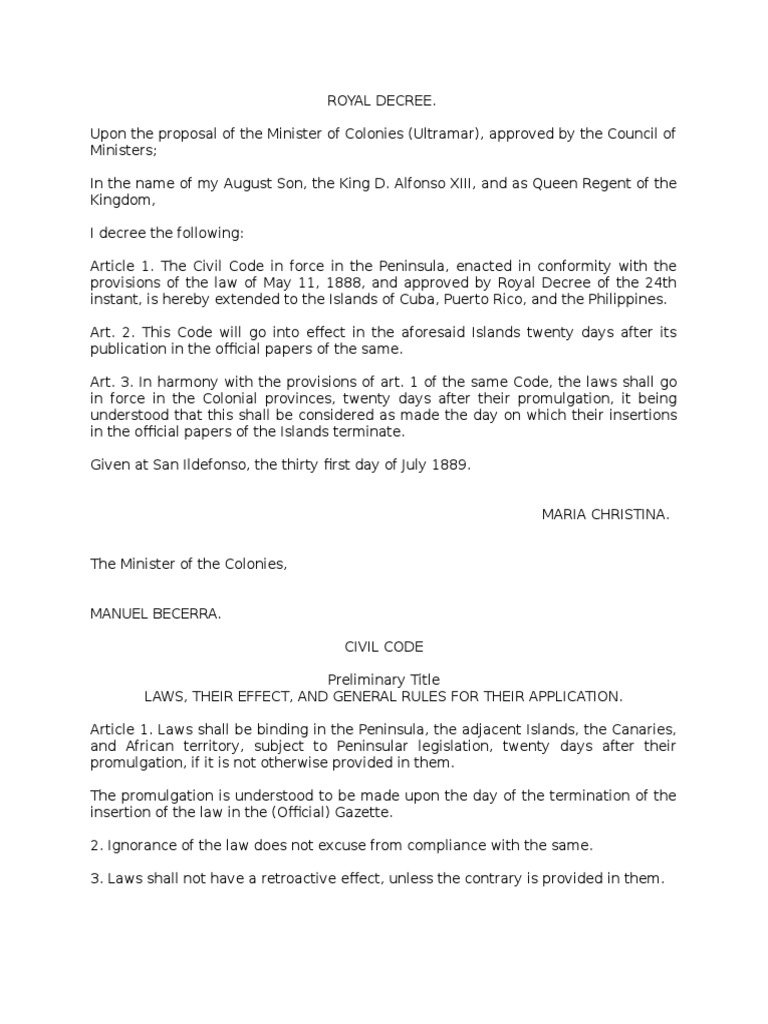 Spanish Civil Code | PDF | Legal Personality | Marriage