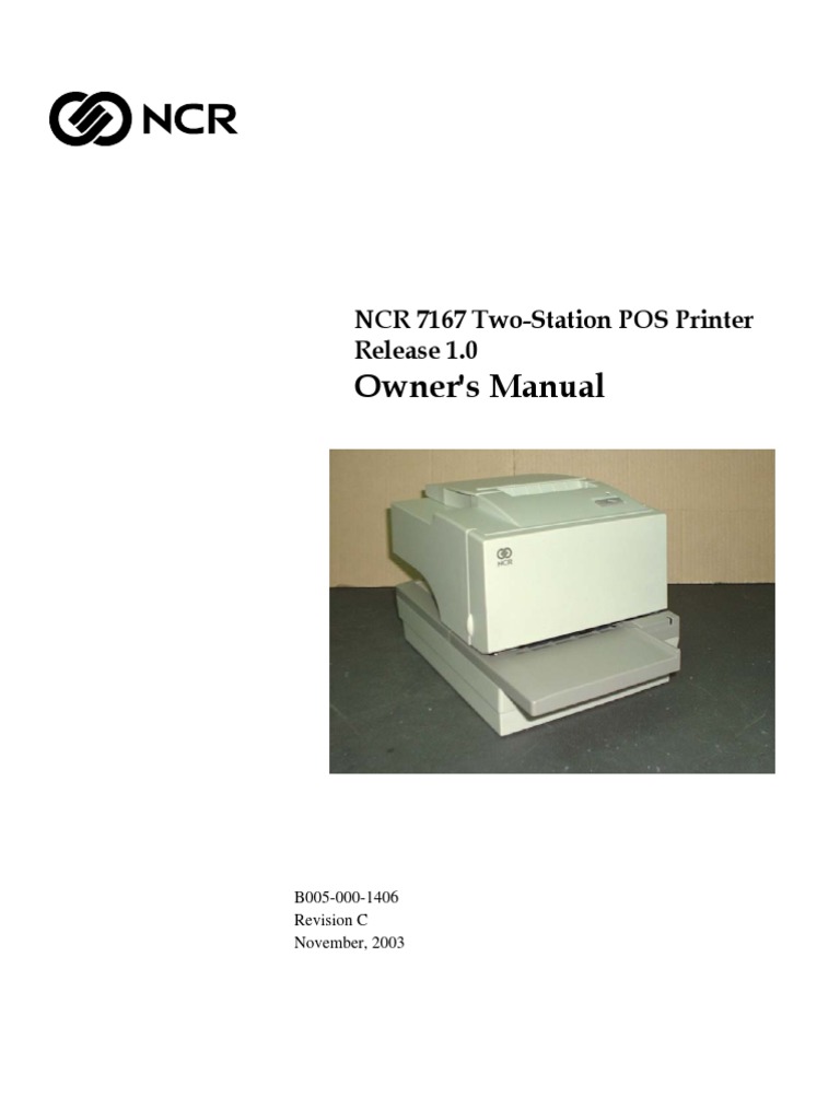 NCR 7167 Owner's Manuals | PDF | Printer (Computing) | Electrical Connector