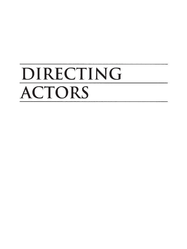 Directing Actors sample PDF | Feeling | Actor