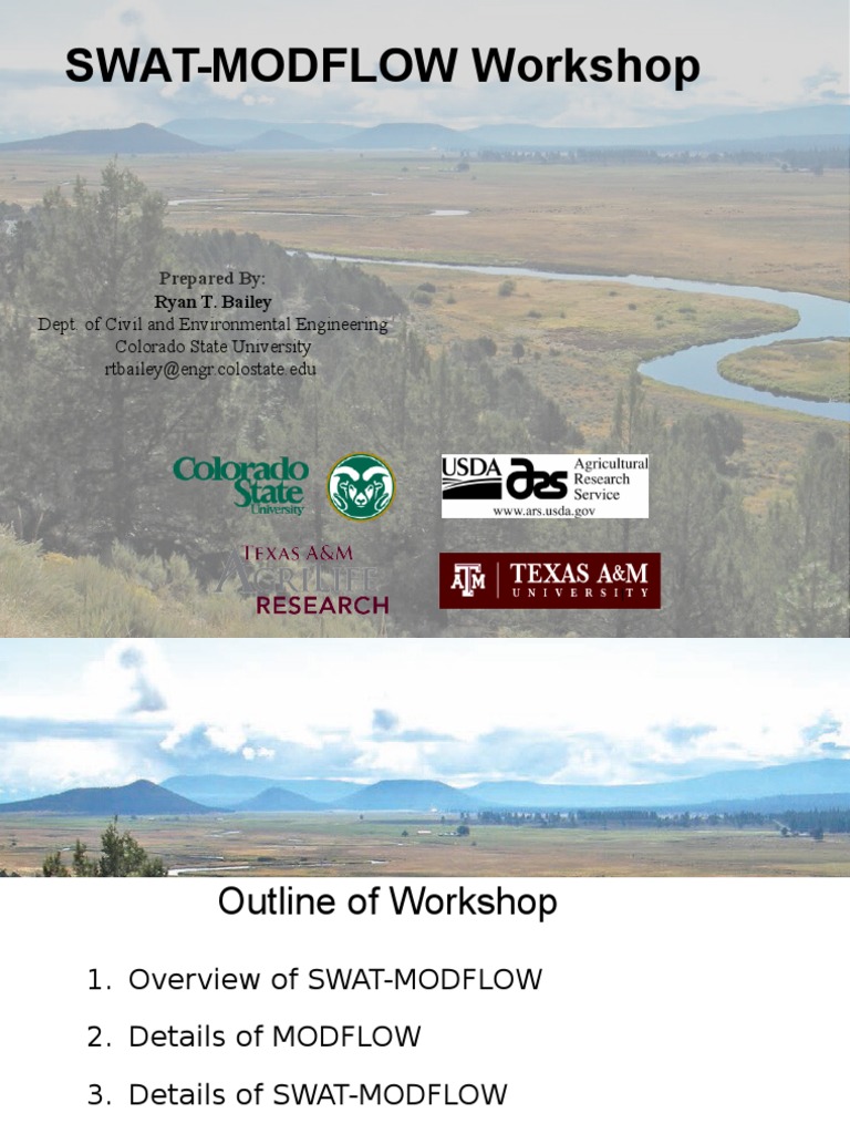 SWAT-MODFLOW Workshop: Prepared by | PDF | Groundwater | Bodies Of Water